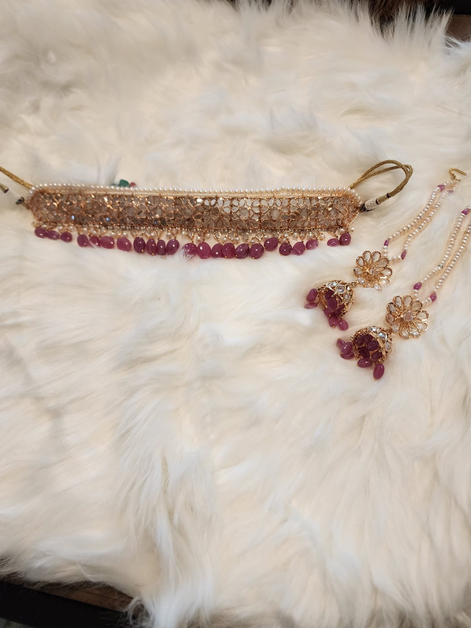 Hyderabadi Traditional Jadawi Lacha Made on 6 Carat Gold Real Ruby, Wa ...