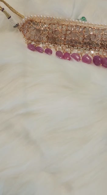 Hyderabadi Traditional Jadawi Lacha Made on 6 Carat Gold Real Ruby, Wa ...