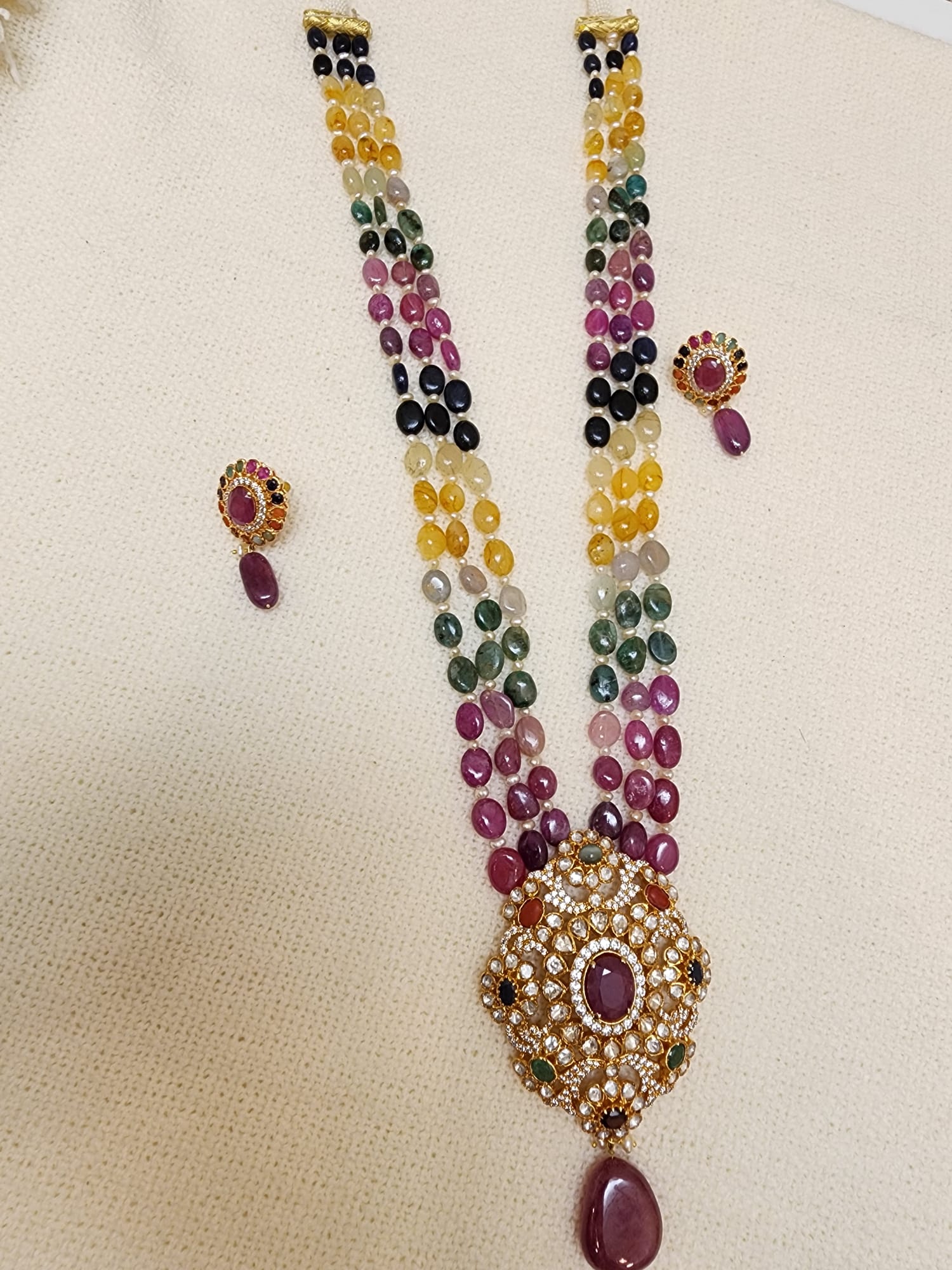 Made On 6 Carat Gold Real Emerald, Real Ruby, Real Yellow Topaz, Real ...